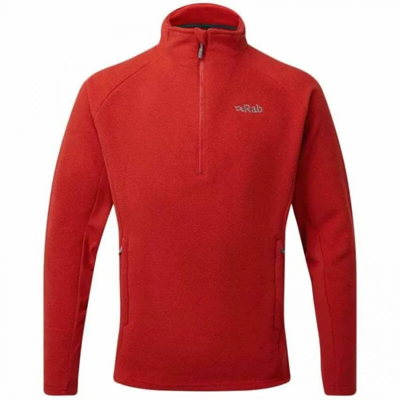 Rab Men's Capacitor Pull On Fleece in Ascent Red